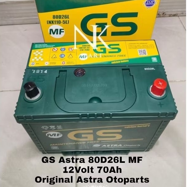 Jual Aki Mobil GS Astra 80D26L NX110 5L MF 12v 70Ah Original Accu ...