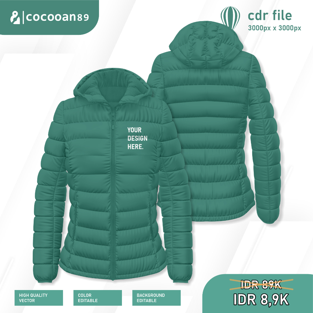 Jual Design Mockup CorelDraw - Jaket Model B Parasut tebal | Shopee ...