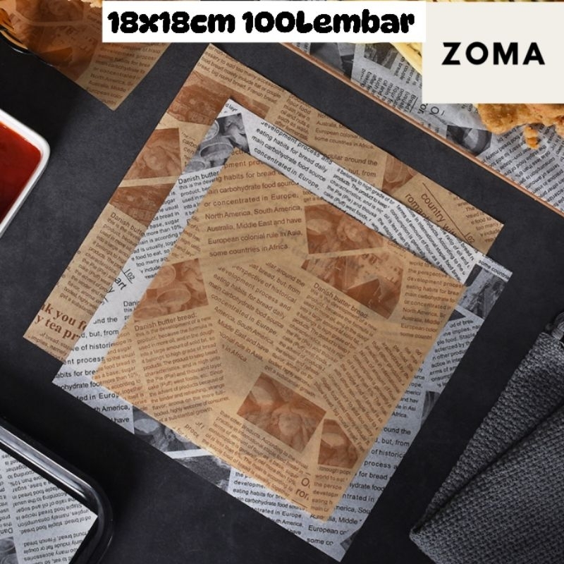 Jual alas bento 18x18CM 100Lembar / kertas bento / wax paper motif ...