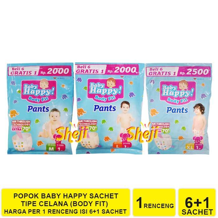 Jual 1 RENCENG BABY HAPPY PANTS POPOK BAYI DIAPERS (MODEL CELANA ...