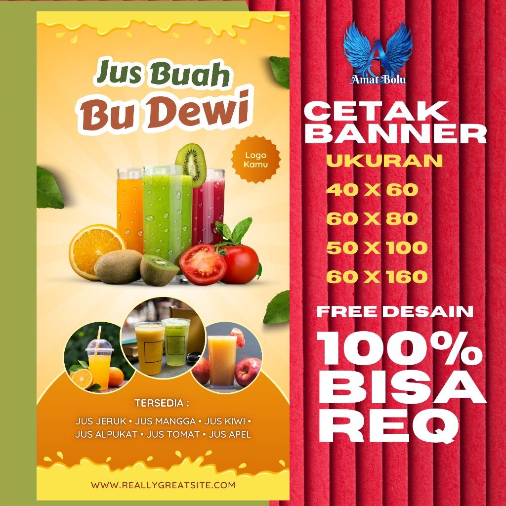 Jual Cetak Spanduk / Banner JUS BUAH SEGAR Bisa Request | Shopee Indonesia