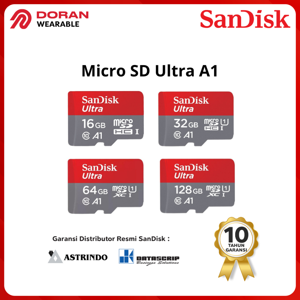 Jual SANDISK Memory Card || Micro SD 16GB - 32 GB - 64GB - 128GB SanDisk Ultra A1 up to 140Mbps ...
