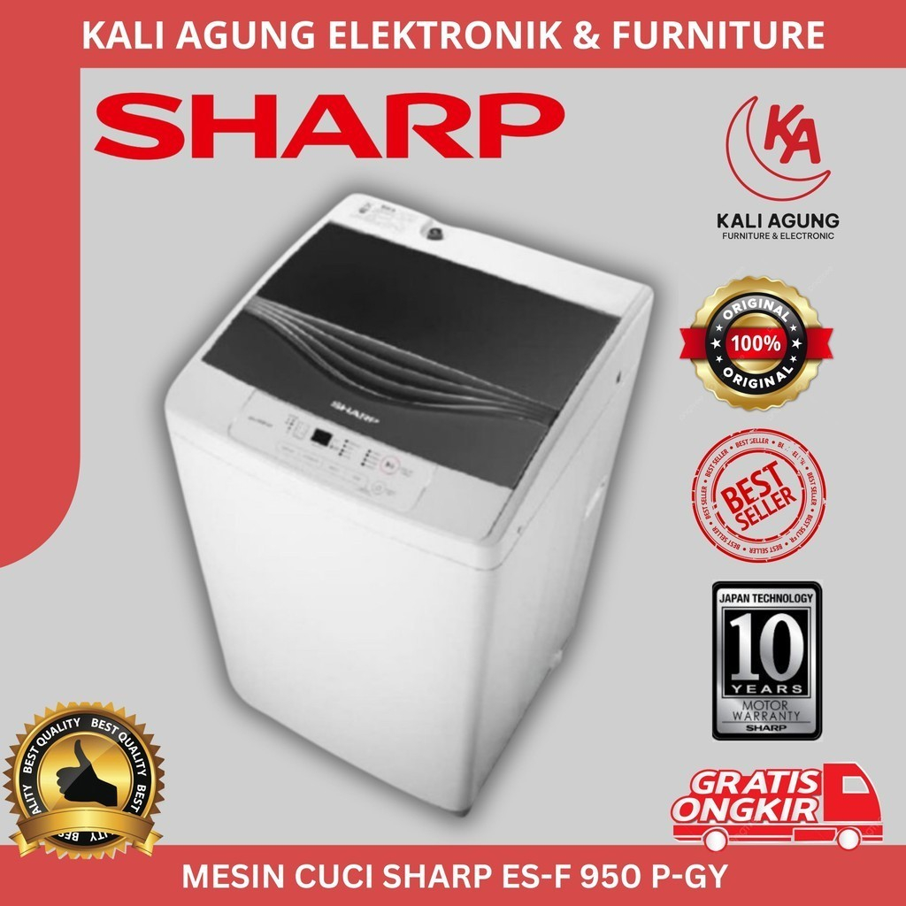 Jual MESIN CUCI SHARP 1 TABUNG / TOP LOADING / 8 KG / ESF 950 PGY / FREE ONGKIR SERANG KOTA ...