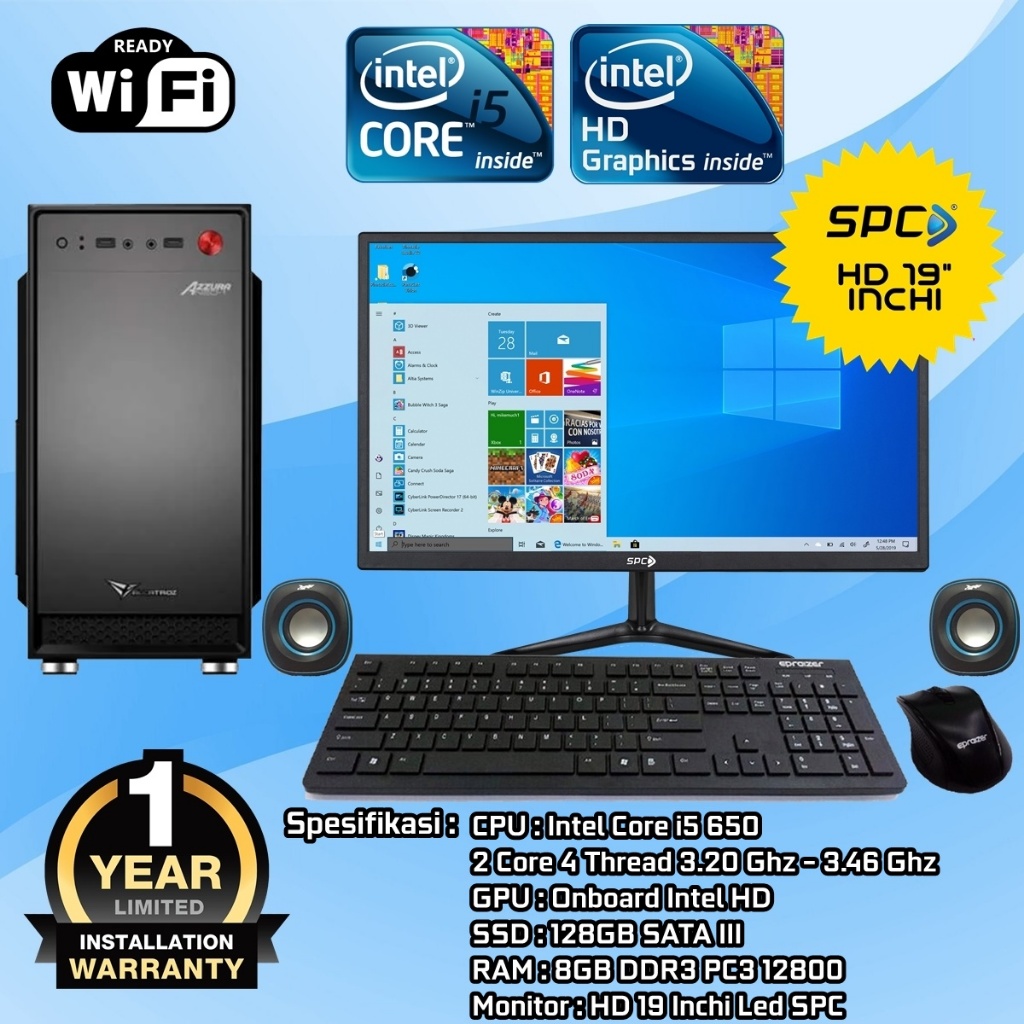 Jual PC RAKITAN FULL SET | Intel Core i5 650 | RAM 8GB | Monitor 19 ...