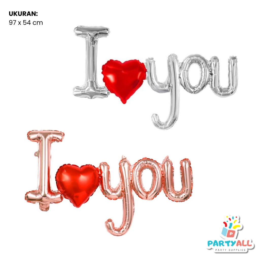 Jual Balon Foil I Love You Sambung Jumbo / Tulisan Love Sambung ...