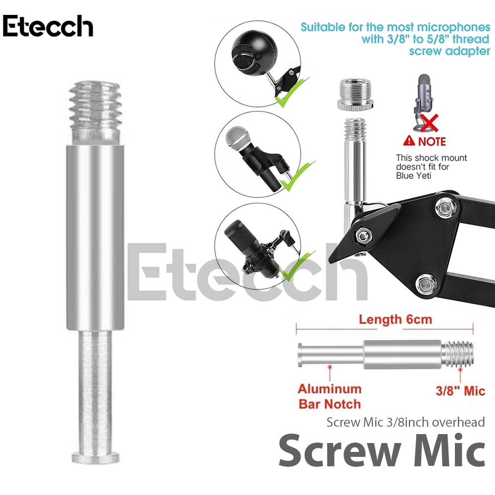 Jual Adapter Screw Mic Sekrup Holder Microphone 3/8 inch Overhead to 5/ ...