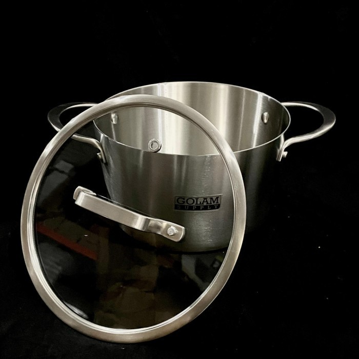 Jual Stock pot panci soup tutup kaca tempered glass panci stainless ...