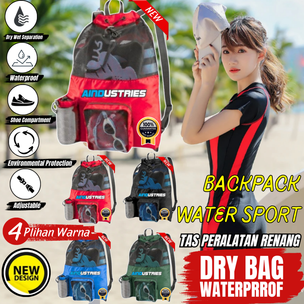 Jual Kantong Peralatan Renang Wetsuit Snorkeling Dry Bag Tas Backpack ...