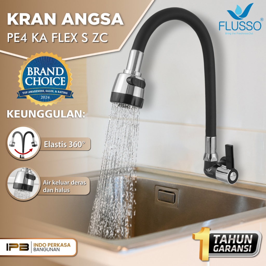 Jual FLUSSO Kran Black | Kran Angsa Wastafel | Kran Angsa Cuci Tangan ...