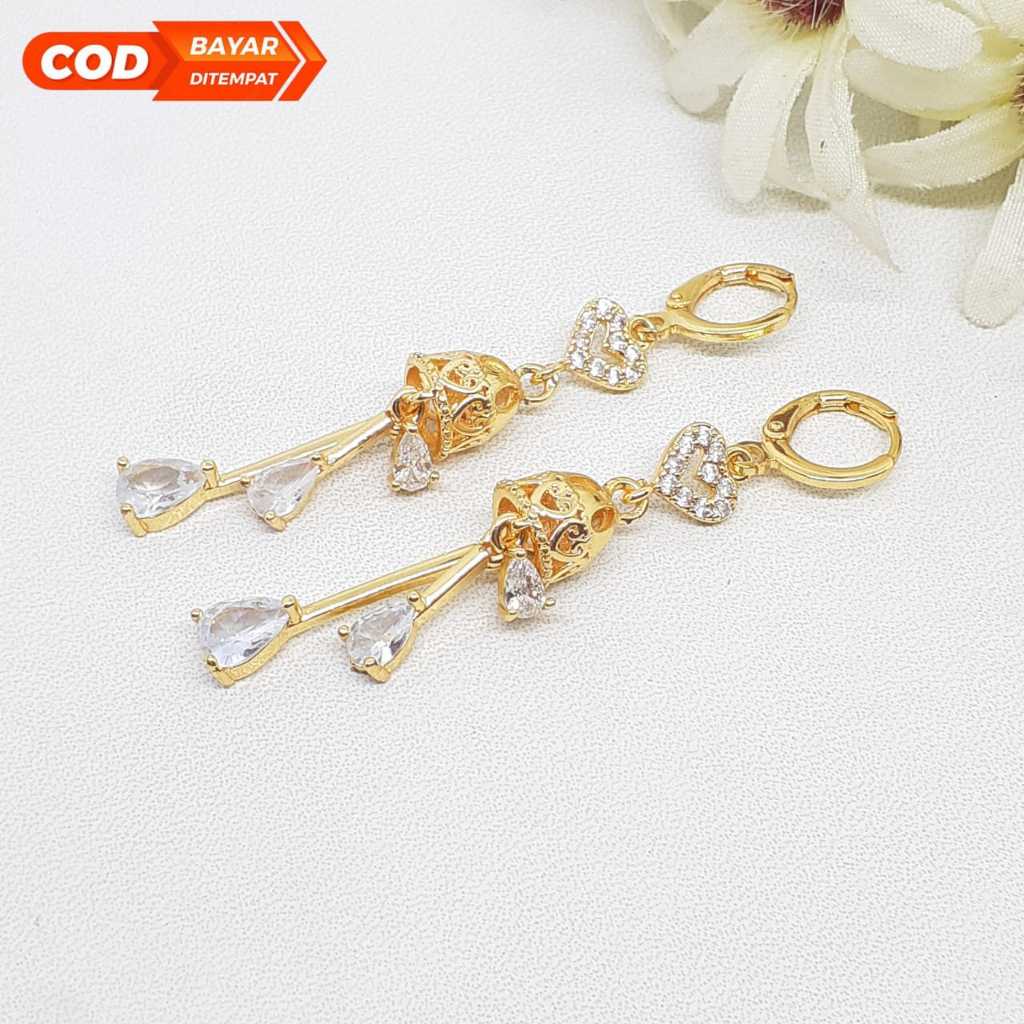 Jual mytitanium-anting xuping lapis emas model kekinian wanita dewasa kwalitas terbaik HUD8E ...