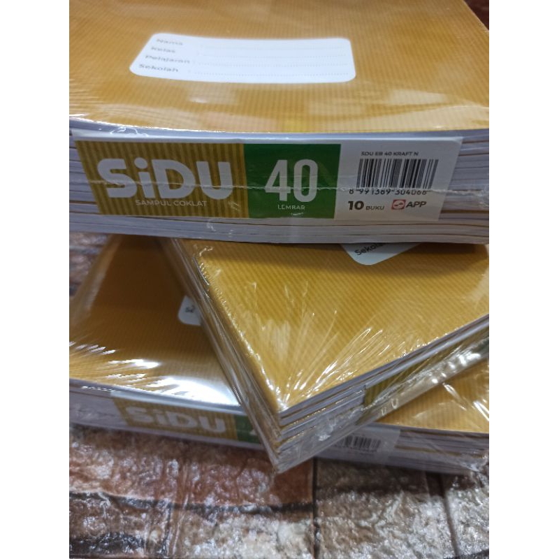 Jual buku tulis sekolah isi 40 lembar merk sidu 1 pak isi 10 buku ...