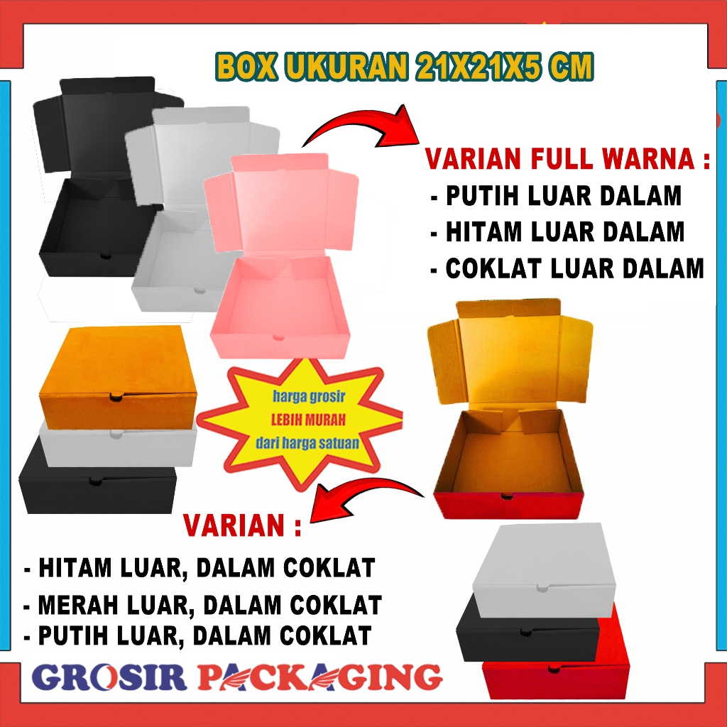 Jual Box 21x21x5 Cm | Kardus | Box Hampers | Polos | Box Pizza | Box ...