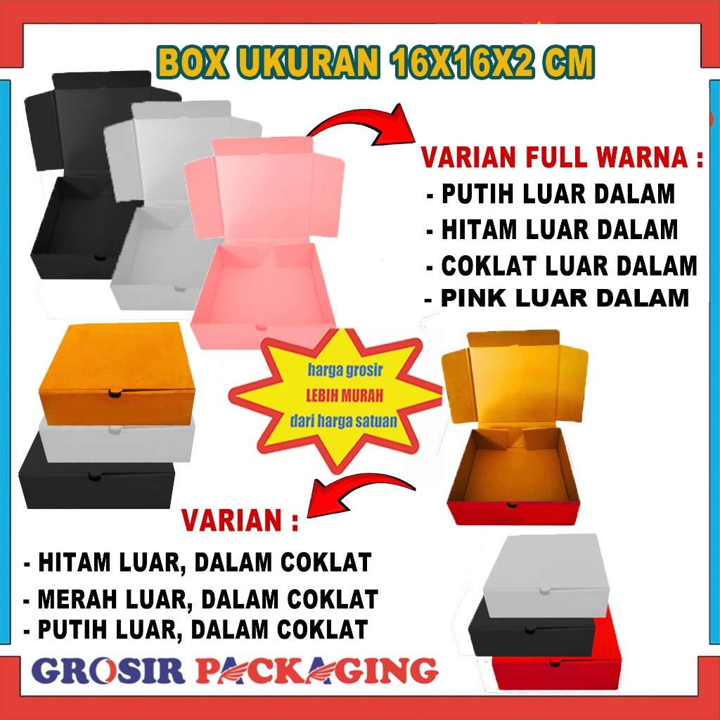 Jual Box 16x16x2cm /Box kemasan Buku/Box Mini | Shopee Indonesia