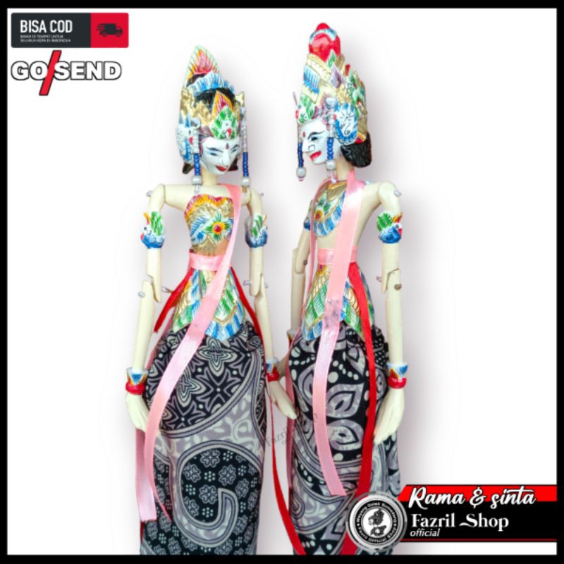 Jual Wayang golek Rama dan Sinta mini 21 CM Full ukir | Shopee Indonesia