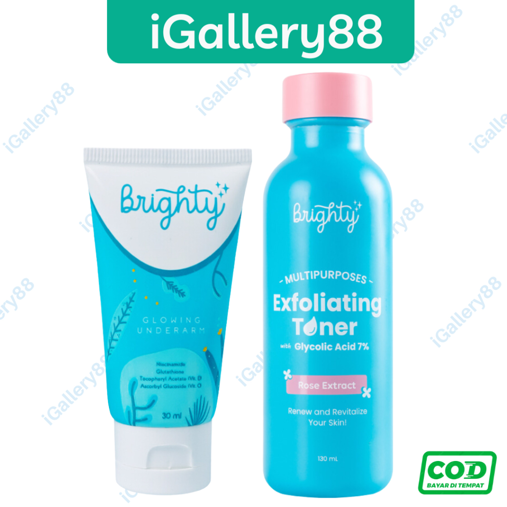 Jual Brighty - Bundling Multipurpose Exfoliating Toner dan Brighty Gel Glowing Underarm | Shopee ...