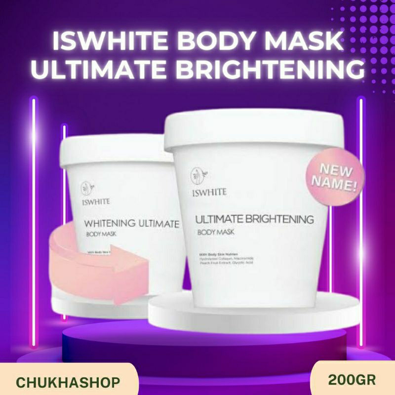 Jual ISWHITE Body Mask Whitening Kemasan Baru Brightening Ultimate ...