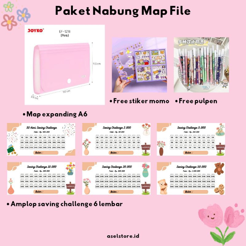 Jual Paket Nabung Map File | Map Expanding A6 | Map File Tabungan Uang ...