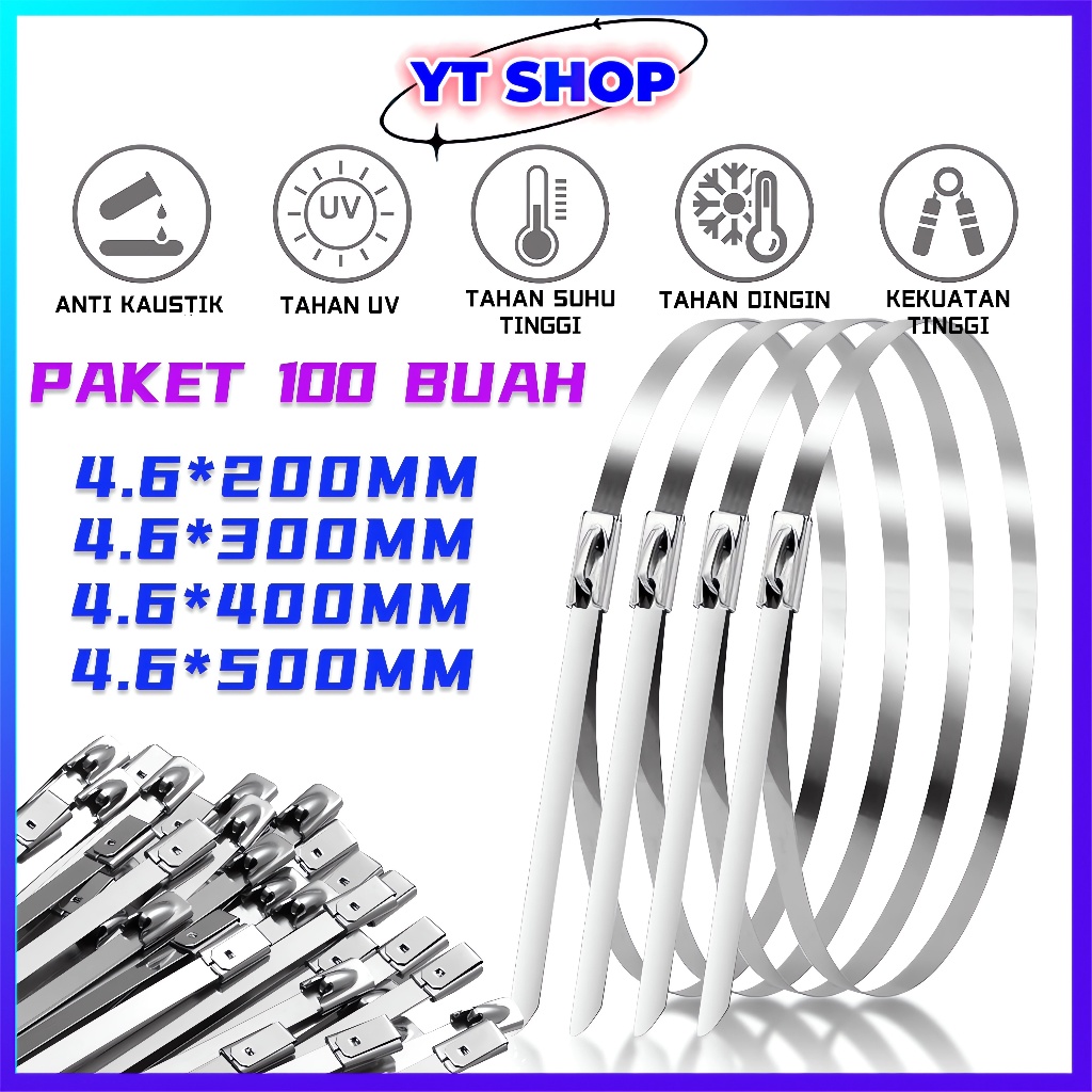 Jual (100 Pcs ) Kabel Ties Stainless Tali Besi Anti Karat 304 / Cable ...