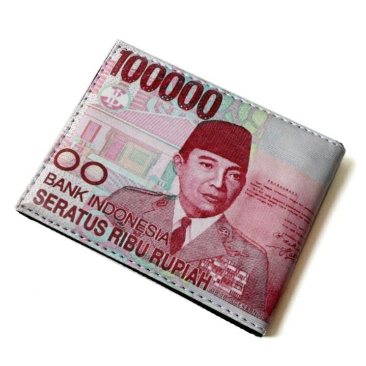 Jual Dompet kulit Sintetis Motif Uang Rp 100 ribu Dompet Lipat Pria ...