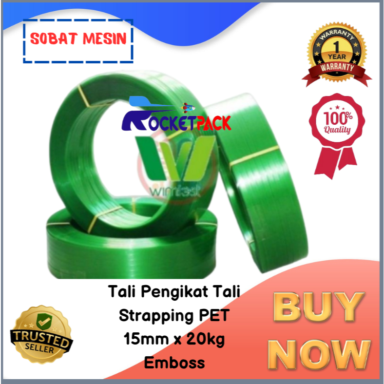 Jual Tali Pengikat Tali Strapping PET 15mm x 20kg Emboss | Shopee Indonesia
