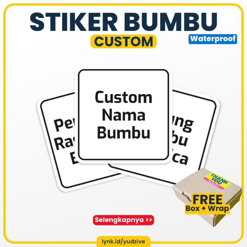 Jual (Custom) Sticker Label Bumbu - Desain Minimalis Modern, Anti Air ...