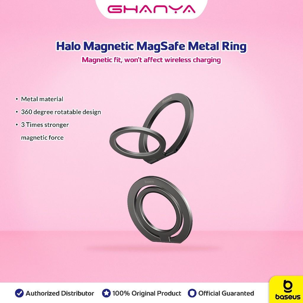 Jual Baseus Halo Magnetic MagSafe Metal Ring Stand 360 Degree Rotatable ...