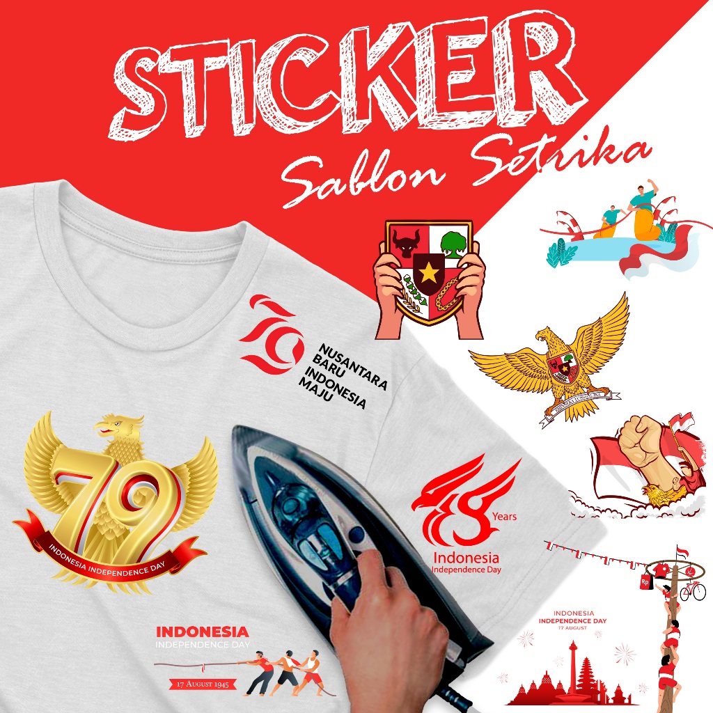Jual STIKER MERAH PUTIH KAOS MERAH PUTIH MURAH BAJU 17AN BAJU LOMBA ...