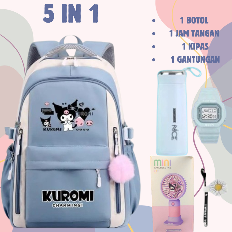 Jual Tas Sekolah Anak Perempuan 5 in 1 TK SD SMP SMA Kuromi Char Terbaru Banyak Variasi | Shopee ...