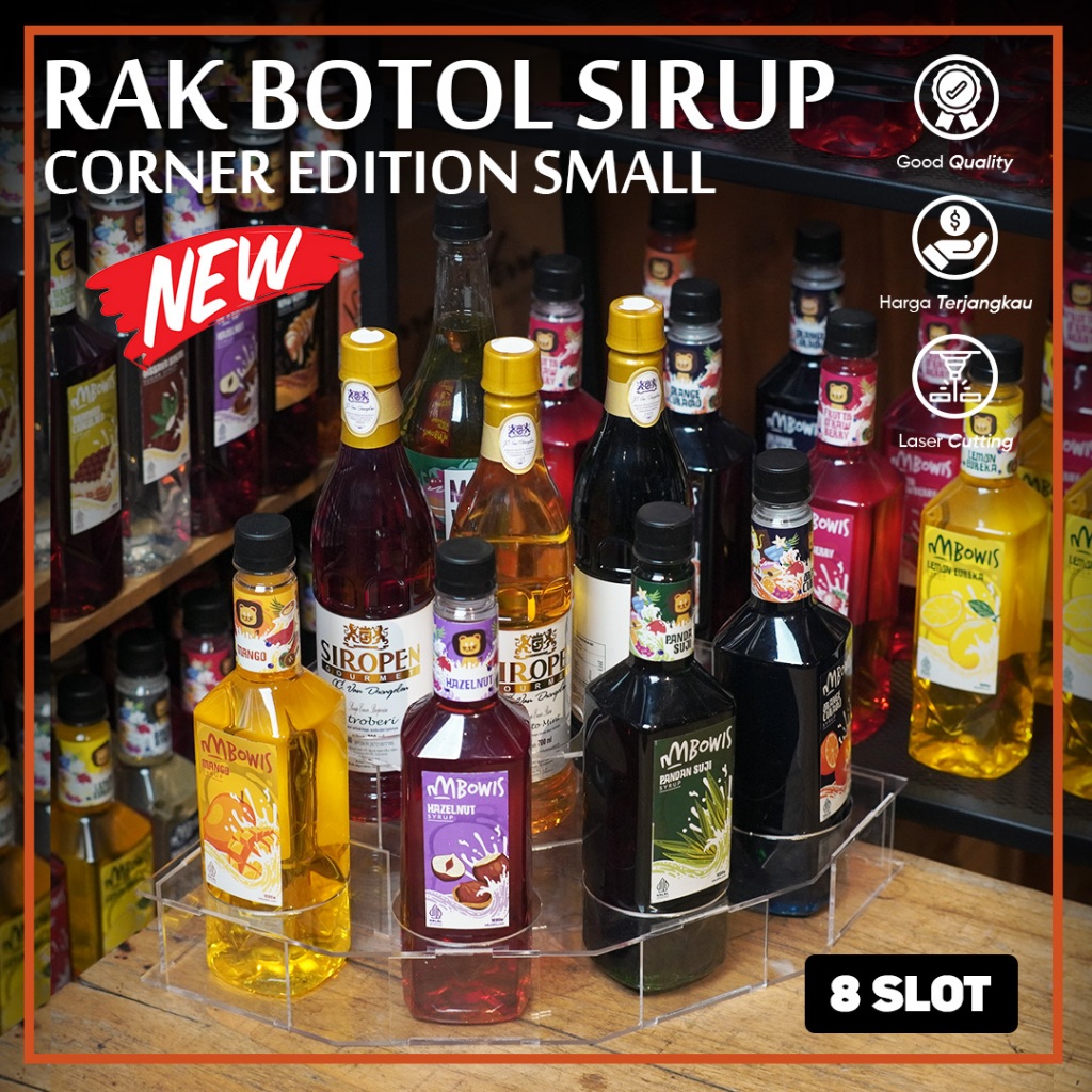 Jual Rak Acrylic Display Botol Sirup Corner Edition Small Isi 8 ...