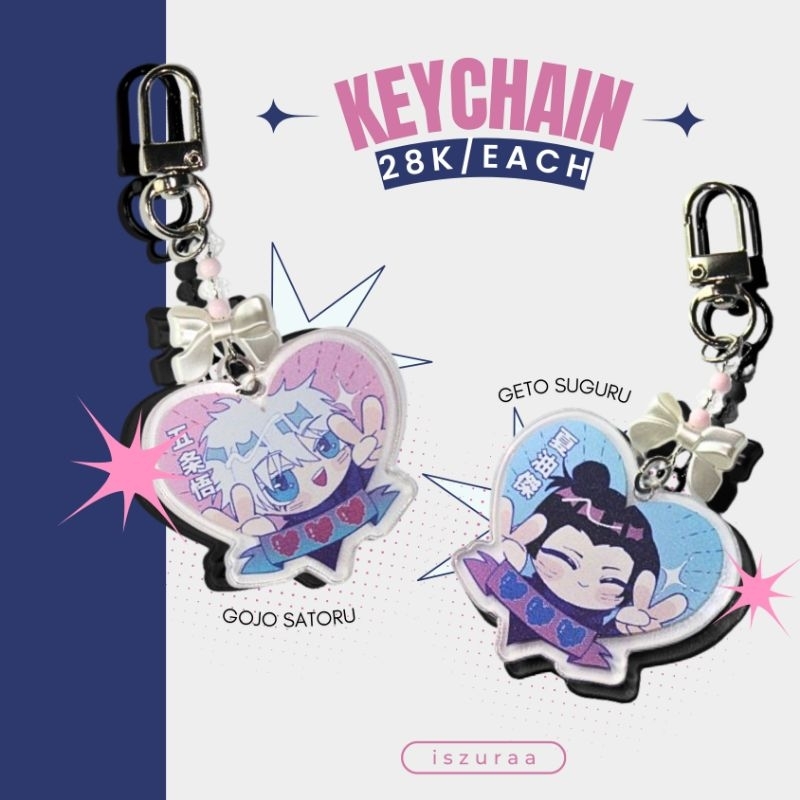 Jual JUJUTSU KAISEN KEYCHAIN & STICKER || GOJO & GETO | Shopee Indonesia