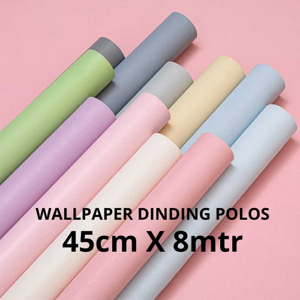 Jual wallpaper dinding stiker polos lebar 45cm panjang 8 meter | Shopee ...