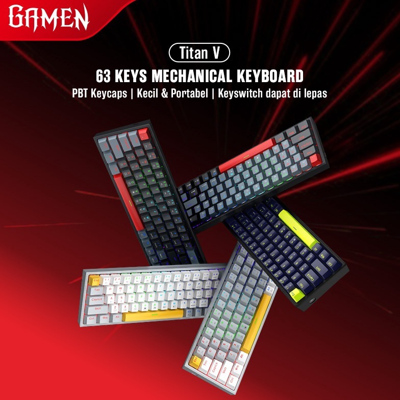 Jual GAMEN TITAN V Keyboard Gaming Mechanical Compact and Portable ...