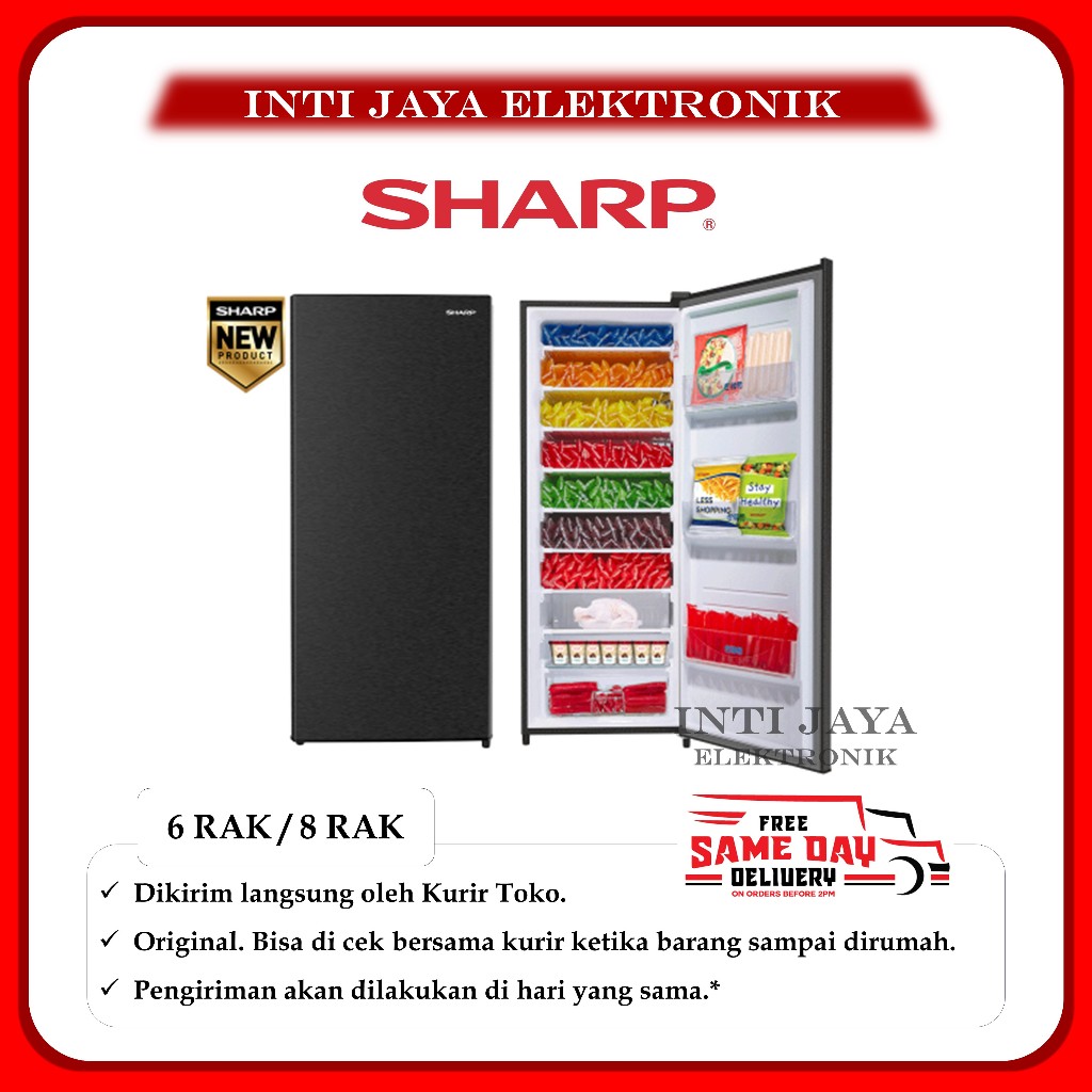 Jual FREEZER BERDIRI SHARP 6 RAK / 8 RAK SHARP FREEZER ES BATU ...