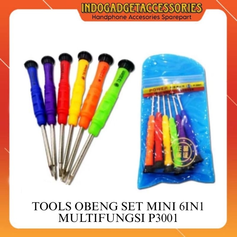 Jual TOOLS OBENG SET MINI 6IN1 MULTIFUNGSI P3001 | Shopee Indonesia