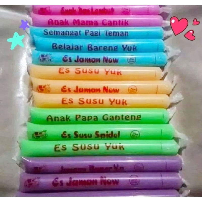 Jual Plastik Es Mambo Es Spidol Sablon isi 100 pcs Murah | Shopee Indonesia