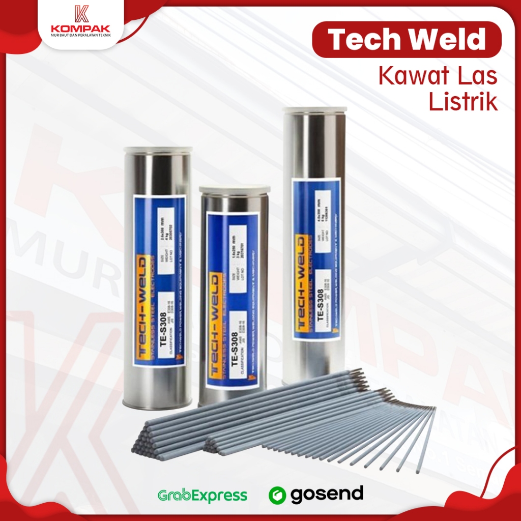 Jual Kawat Las Stainless Steel 2.6 mm x 300mm TECHWELD Kawat Las ...