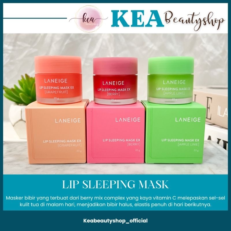 Jual LANEIGE LIP SLEEPING MASK BERRY | GRAPEFRUIT | APPLE LIME ...