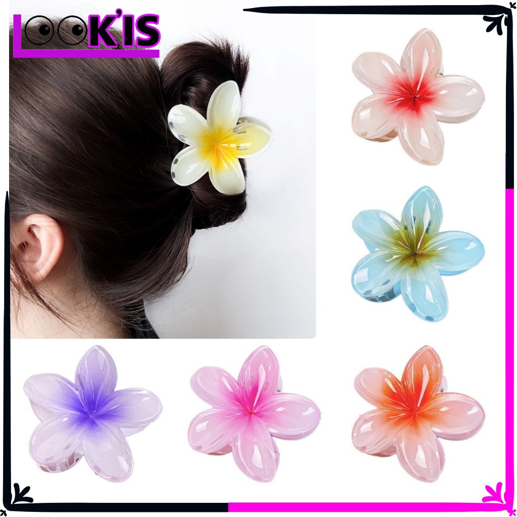 Jual LOOK'IS Jepit Rambut Plumeria Bunga Kamboja Warna Soft Jepitan ...
