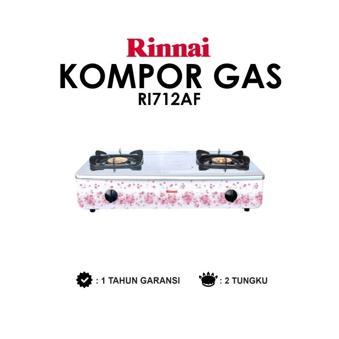 Jual Rinnai RI712AF Kompor Gas 2 Tungku Api Besar Stainless Steel RI ...
