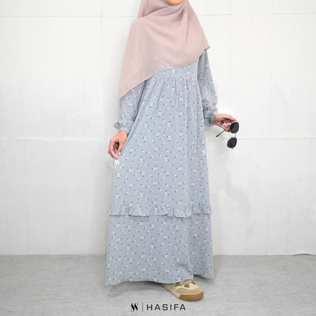 Jual Hasifa Aisy Dress | Gamis Motif Bunga Kecil | Shopee Indonesia