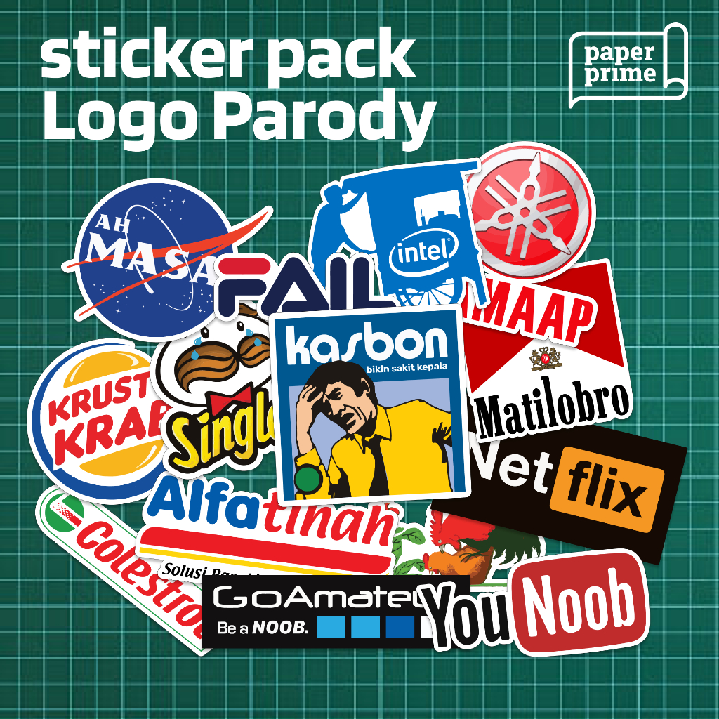 Jual Sticker Pack Parody Logo Brand Lucu Waterproof | Stiker Dekorasi ...