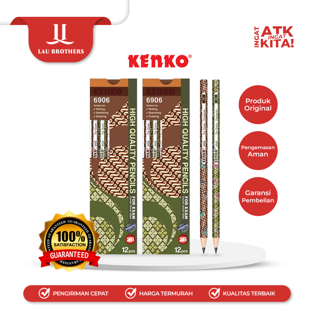 Jual KENKO PENSIL 2B-6906 BATIK (1LSN/ 12PCS) | Shopee Indonesia