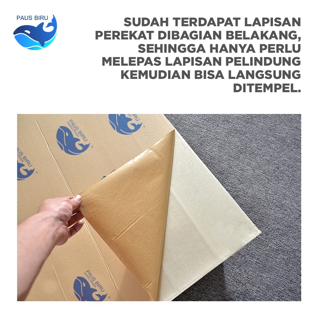 Jual Paus Biru - Wallpaper Dinding Sticker Foam 3D Motif Kayu Polos ...