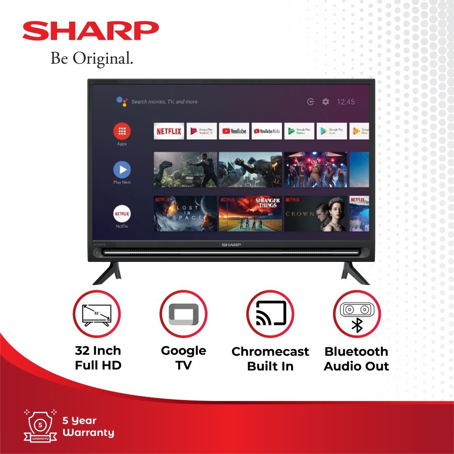 Jual SHARP LED TV 32 INCH ANDROID SMART (DVB-T2) 2T-C32EG1I | Shopee Indonesia