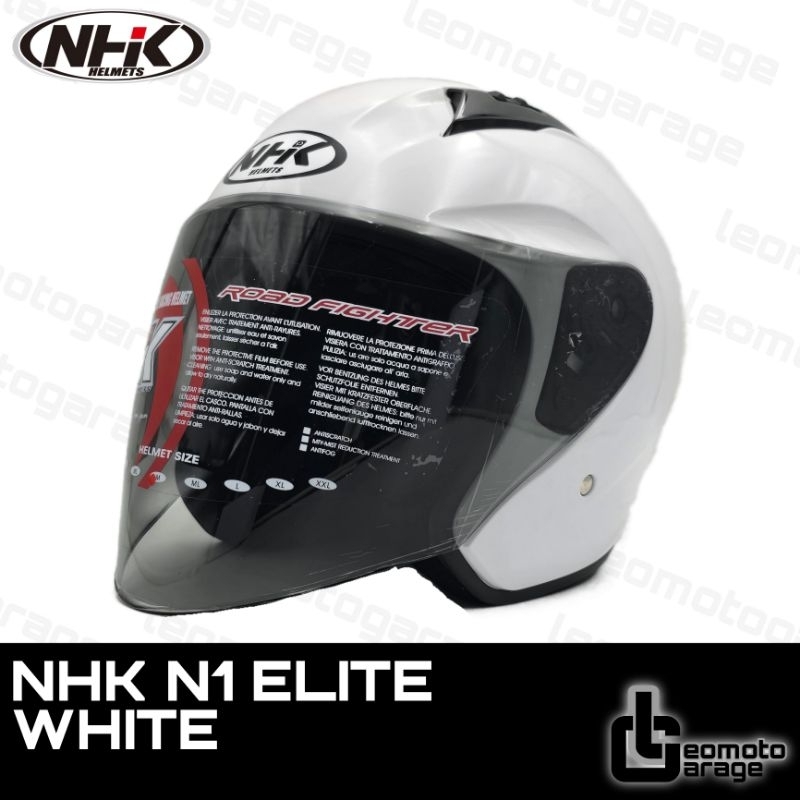 Jual HELM NHK N1 ELITE HELM HALF FACE WHITE | Shopee Indonesia
