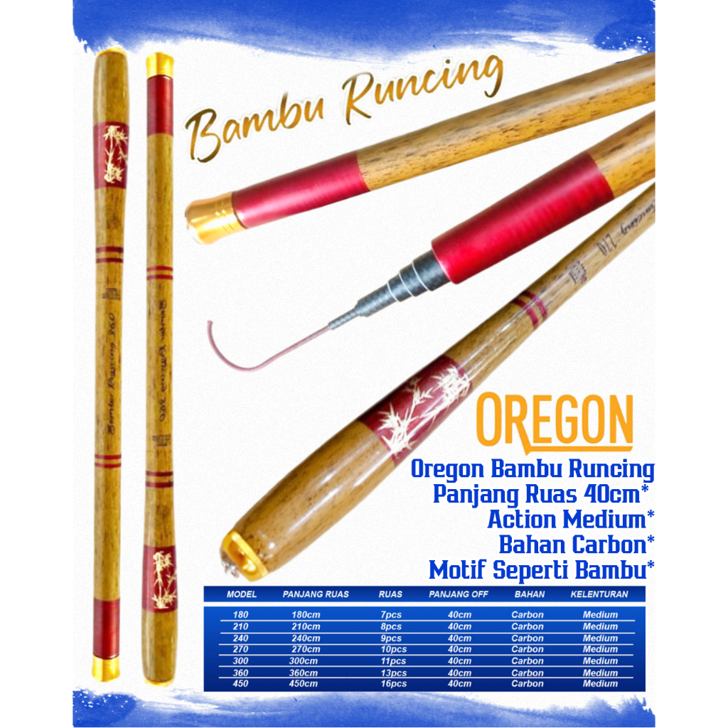 Jual Joran Tegek Pancing Oregon Bambu Runcing Ruas Pendek Cod Gratis ...