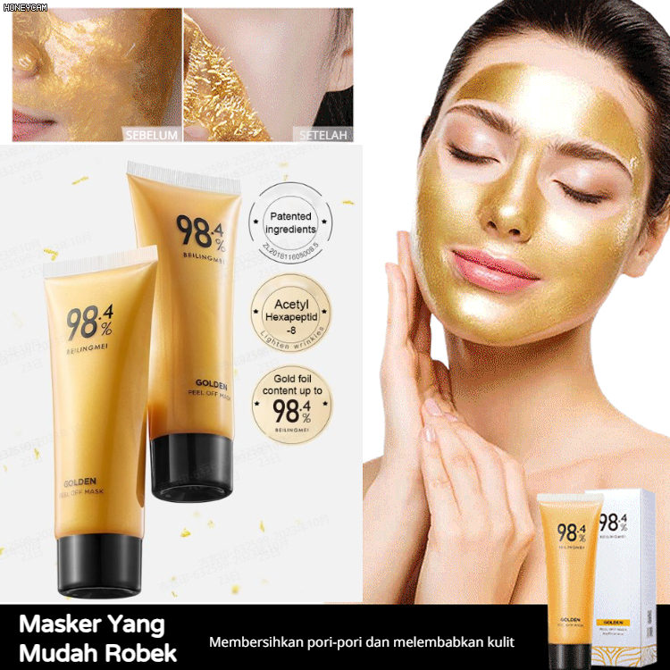 Jual ️COD ️Gold Peel Off Mask Masker Emas Anti Aging/ Peel Off Masker ...