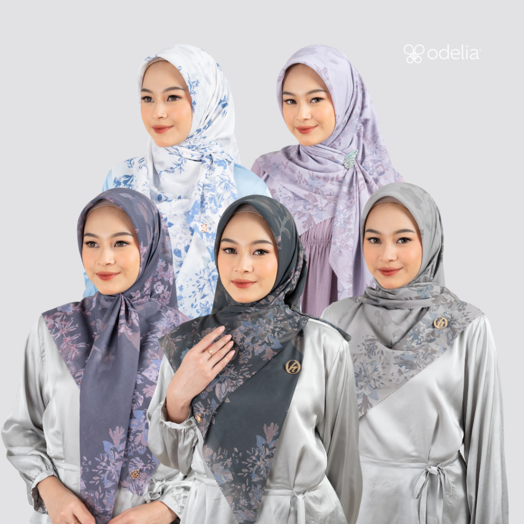 Jual Odelia - Aeris Scarf I Hijab printing segi empat motif I Segiempat premium I Jilbab motif ...