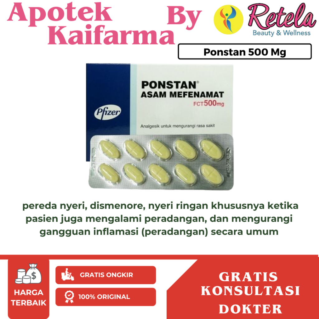 Jual Ponstan 500 Mg 10 Blister 100 Tablet 1 box | Shopee Indonesia