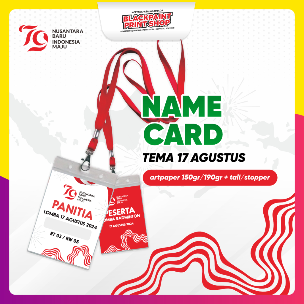 Jual Name Card Panitia / ID Card Panitia / Spesial Agustusan | Shopee ...
